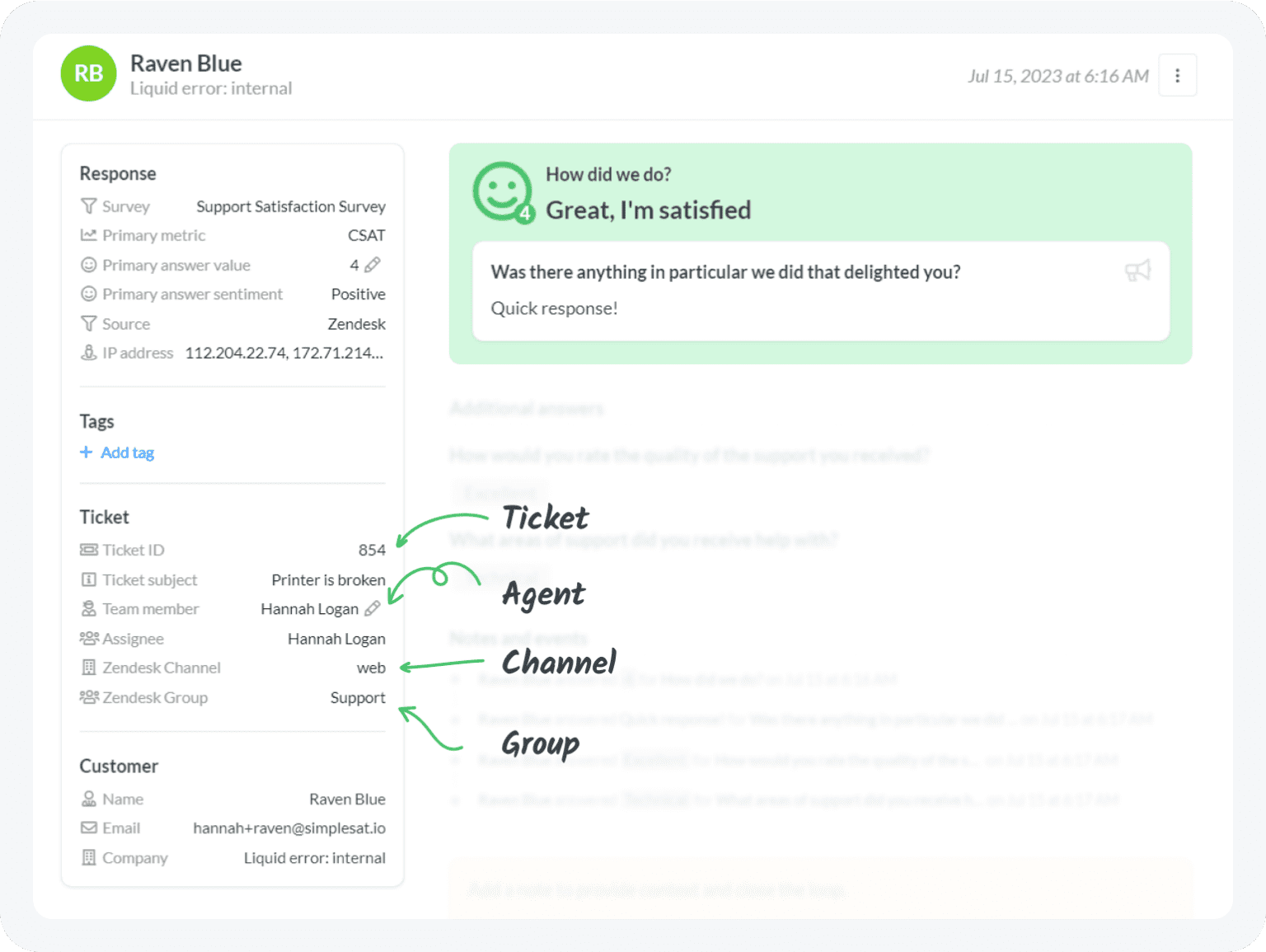 Zendesk Customer Satisfaction Surveys, One-Click CSAT or CES Ticket ...