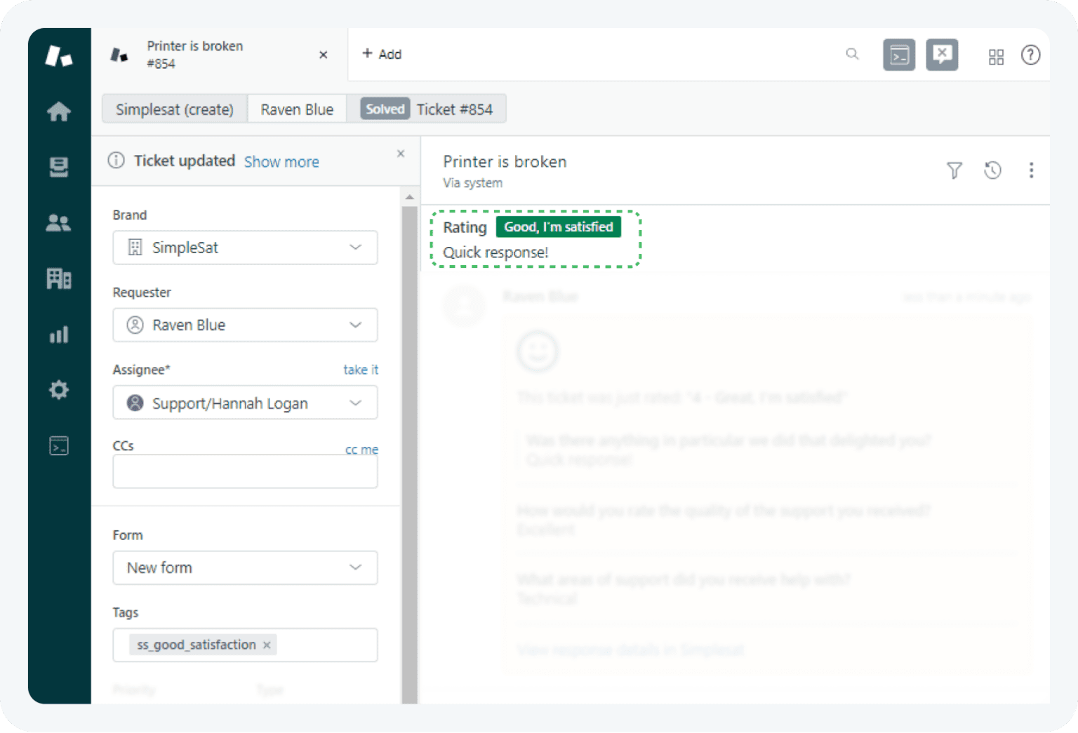 Zendesk Customer Satisfaction Surveys, One-Click CSAT or CES Ticket ...