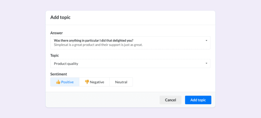 Quick and accurate customer insights with Topics - Simplesat